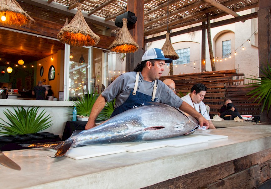 Bluefina Tuna Cutting Ceremony at Inti Beach
